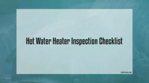 Hot Water Heater Inspection Checklist